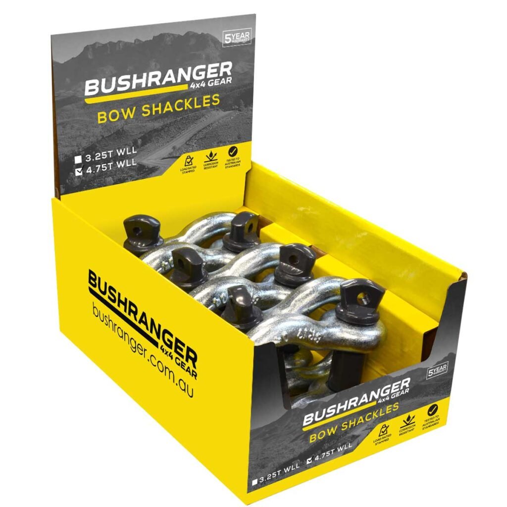 Bushranger Bow Shackle | 4.75 Tonne | PAIR - KlickScope